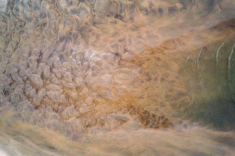 Aerial View of the Beautiful Beach Texture after Low Tide Stock Image ...
