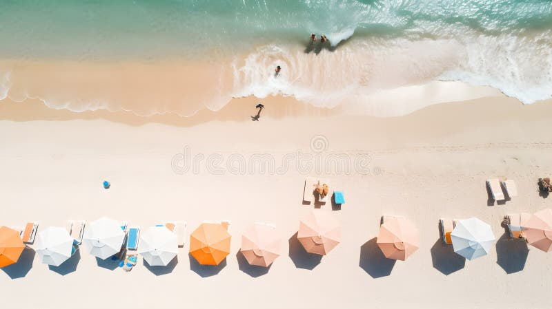 Beautiful beach top view stock illustration. Illustration of swim ...