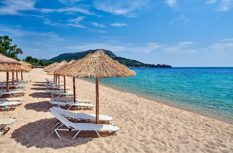 Beautiful Beach in Toroni, Greece Stock Photo - Image of beautiful ...