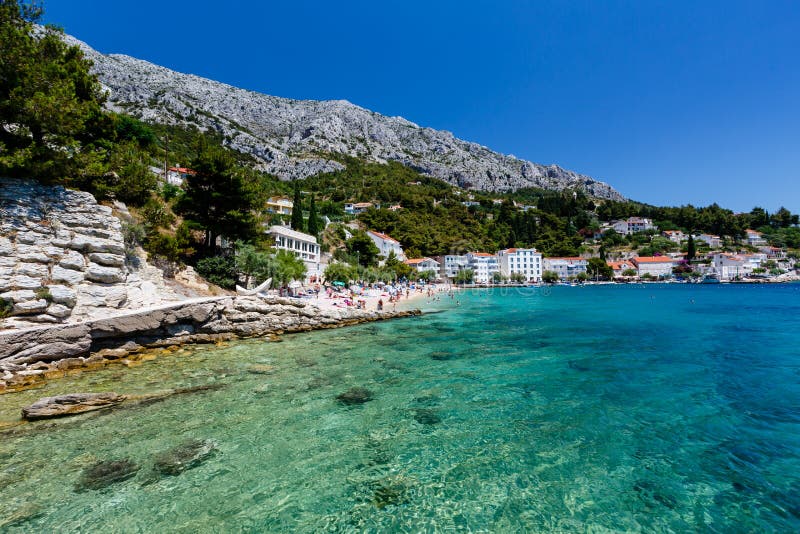 Beautiful Beach and Transparent Sea Near Stock Photo - Image of pebble ...