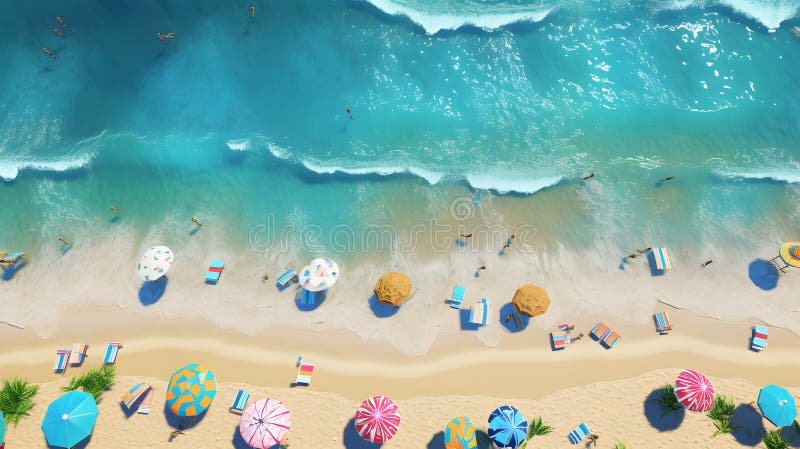 Beautiful Beach and Tropical Sea. Neural Network AI Generated Stock ...