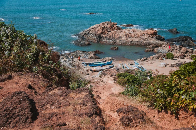 Beautiful beach in Vagator editorial stock photo. Image of beauty ...