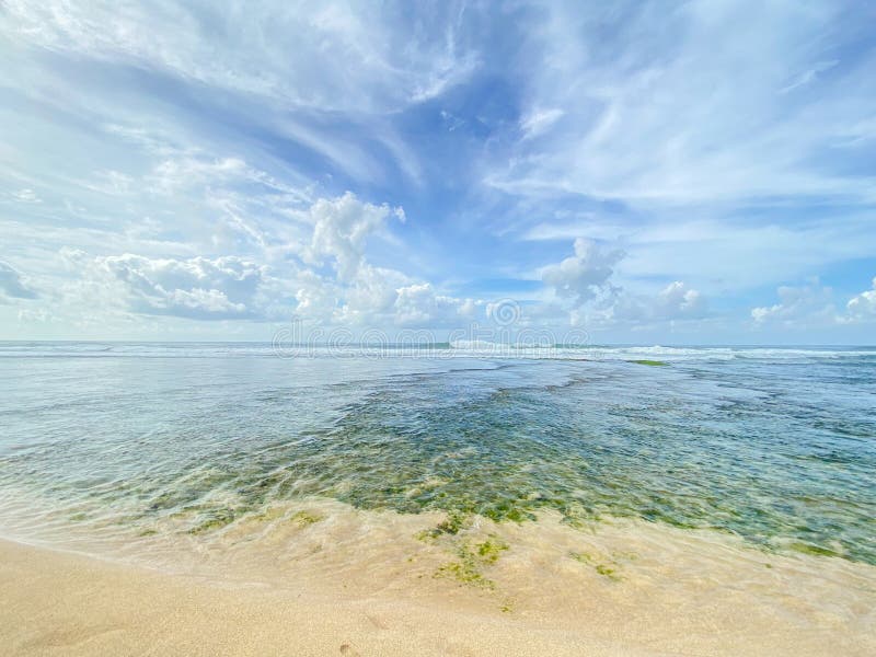 Beautiful Beach View with Blue Ocean. Beautiful Sunset View Stock Image ...