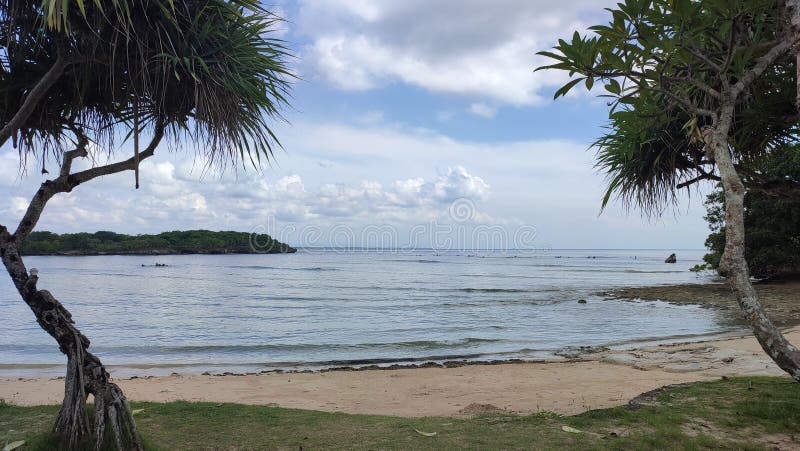Beautiful Beach View with Blue Sky at ITDC Nusa Dua Bali Stock Photo ...