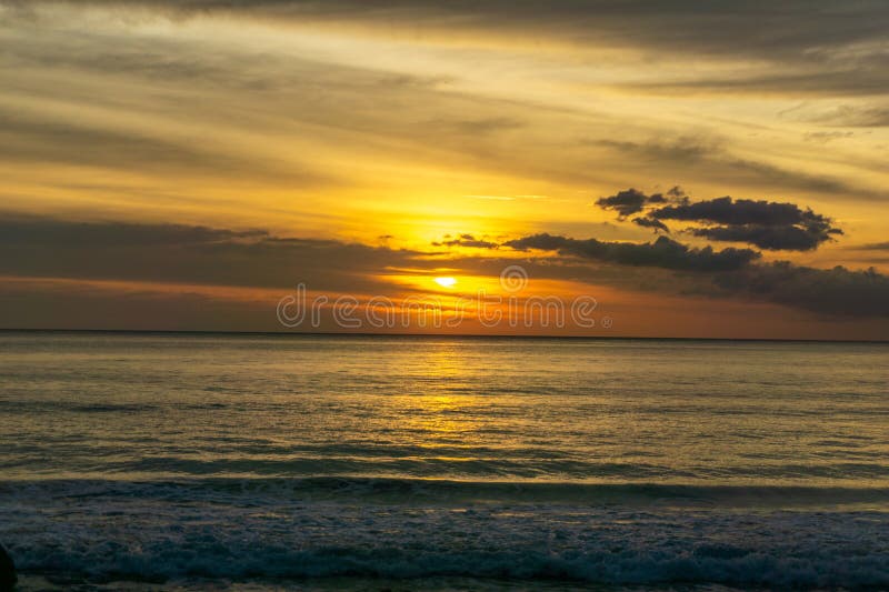 Beautiful Beach View. Sea Landscape at Sunset Stock Photo - Image of ...