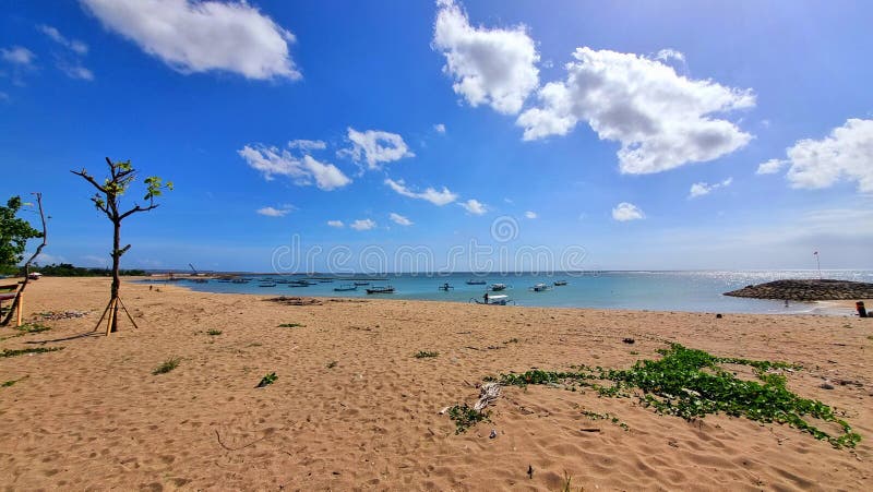 Beautiful Beach Views in Bali with Bright Blue Skies Stock Photo ...