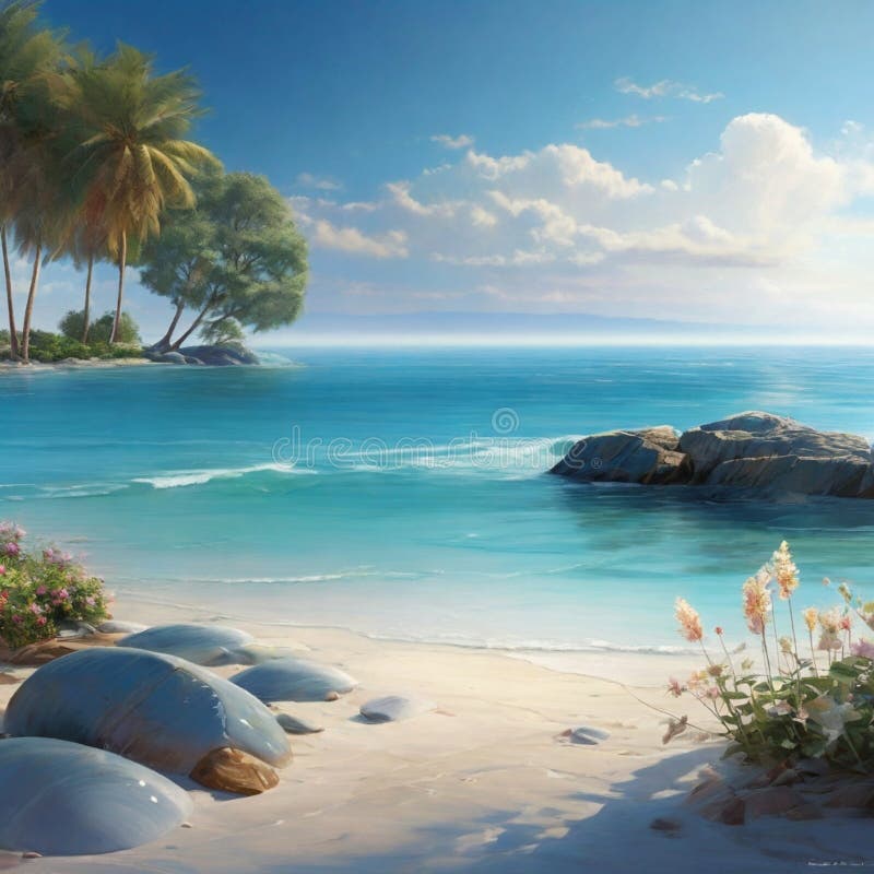 Beautiful Beache stock illustration. Illustration of cape - 307103113