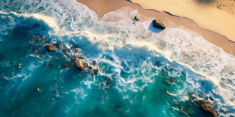 Beautiful Beaches and Coastline from a Bird& X27;s Eye View.Generative ...