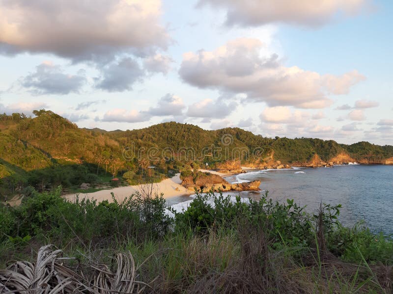 Beautiful Beaches of East Java, Indonesia Stock Image - Image of hill ...