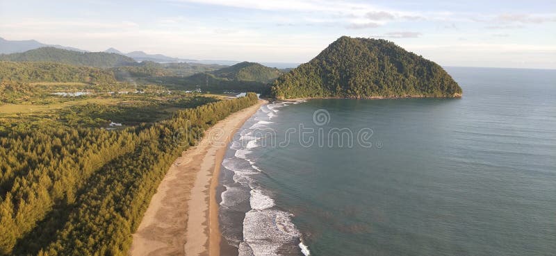 Beautiful Beaches and Mountains in the Middle of the Sea Stock Photo ...