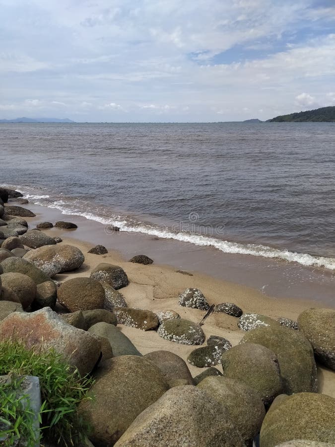 Beautiful Beaches and Rocks Stock Photo - Image of seashore, pantai ...