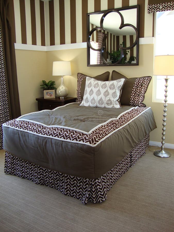 Beautiful Bed Room stock photo. Image of brown, carpet - 10423956