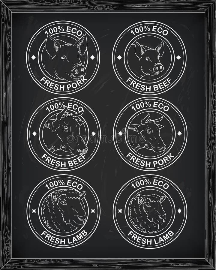 Beautiful Beef Icon, Pork, Lamb Stock Vector - Illustration of meat ...