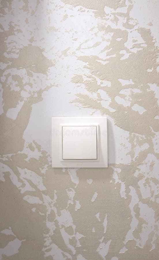 Beautiful Beige Decorative Wall with White Plastic Switch, Close Up ...