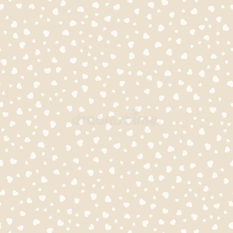 Beautiful Beige Pattern with Hearts. Stock Vector - Illustration of ...