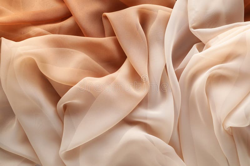 Beautiful Beige Tulle Fabric As Background, Top View Stock Image ...