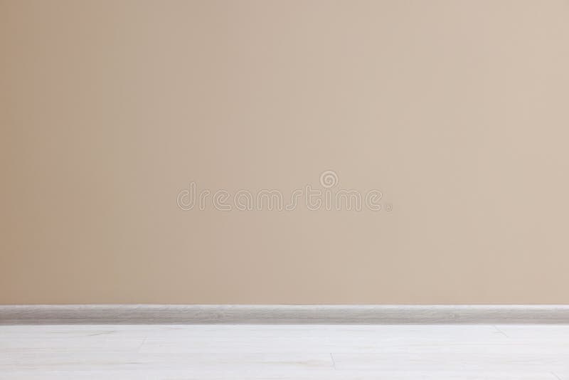 Beautiful Beige Wall in Clean Empty Room Stock Photo - Image of indoors ...