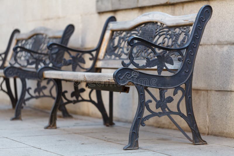 Beautiful Bench with Cast Iron Stock Photo - Image of green, ornate ...