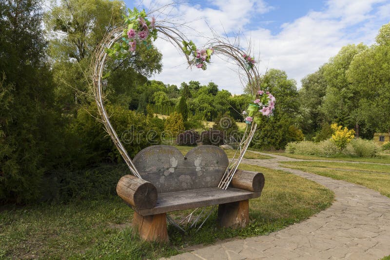 Beautiful Bench in the Shape of a Heart Stock Image - Image of design ...
