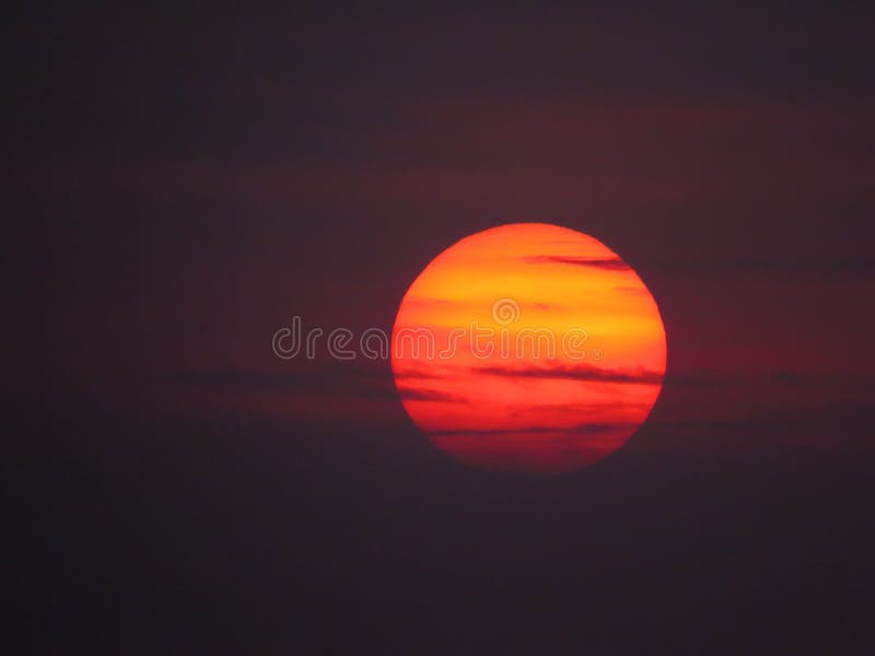 Beautiful Big Sun on Sunset Stock Photo - Image of evening, beauty ...
