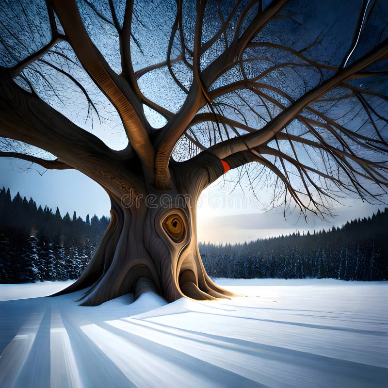 Beautiful Big Tree - Ai Generated Image Stock Illustration ...