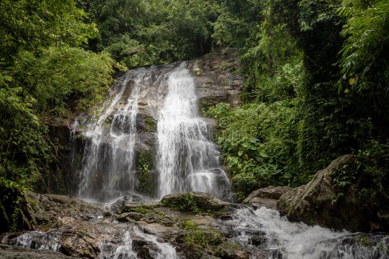 Beautiful Big Waterfall in Thailand Stock Image - Image of ravine ...