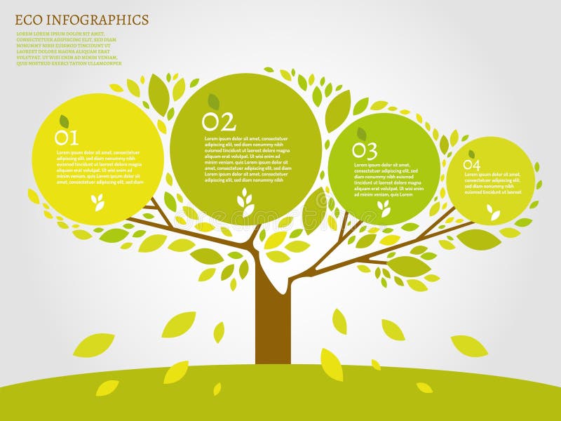 Beautiful Bio Infographics with Leaves and Tree. Ecology, Biology ...