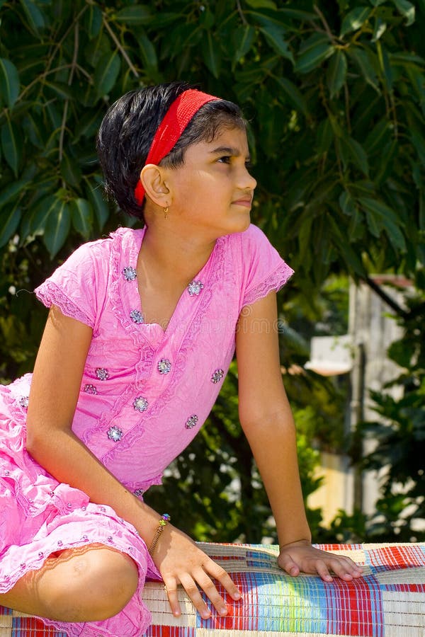 A simple Indian girl stock photo. Image of smart, face - 44021920