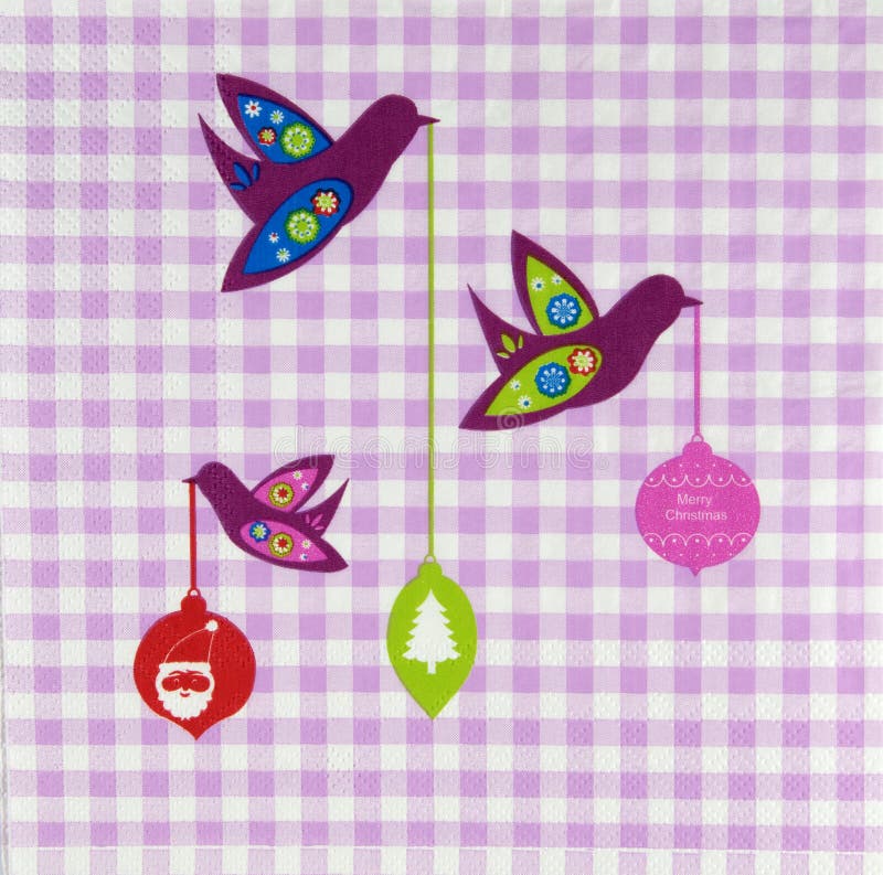Beautiful Birds Pattern on Napkin Stock Image - Image of beautiful ...