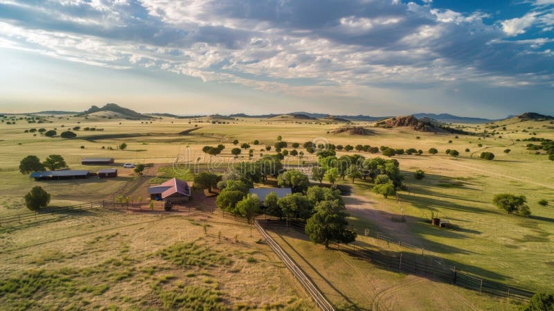 A Beautiful Birdseye View of a Sprawling Ranch Showcasing the Vast ...