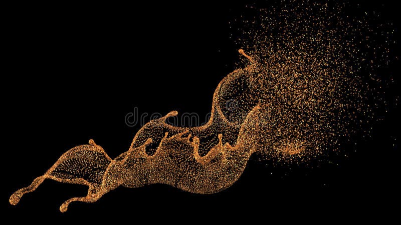 Beautiful Black Background with Golden Glitter. 3d Illustration, 3d ...