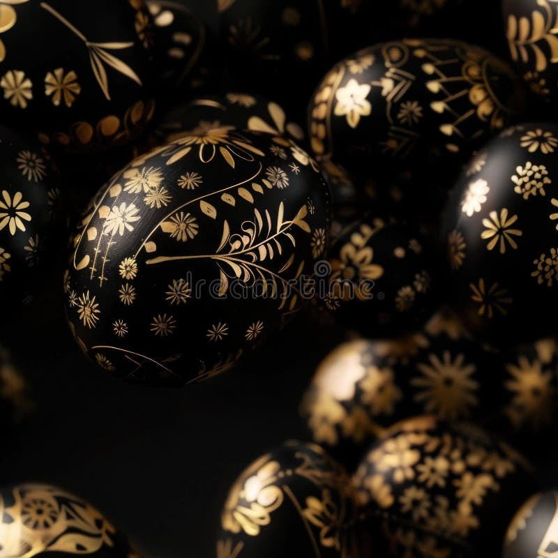 Beautiful Black and Gold Painted Eggs, Perfect for Easter or Luxury ...