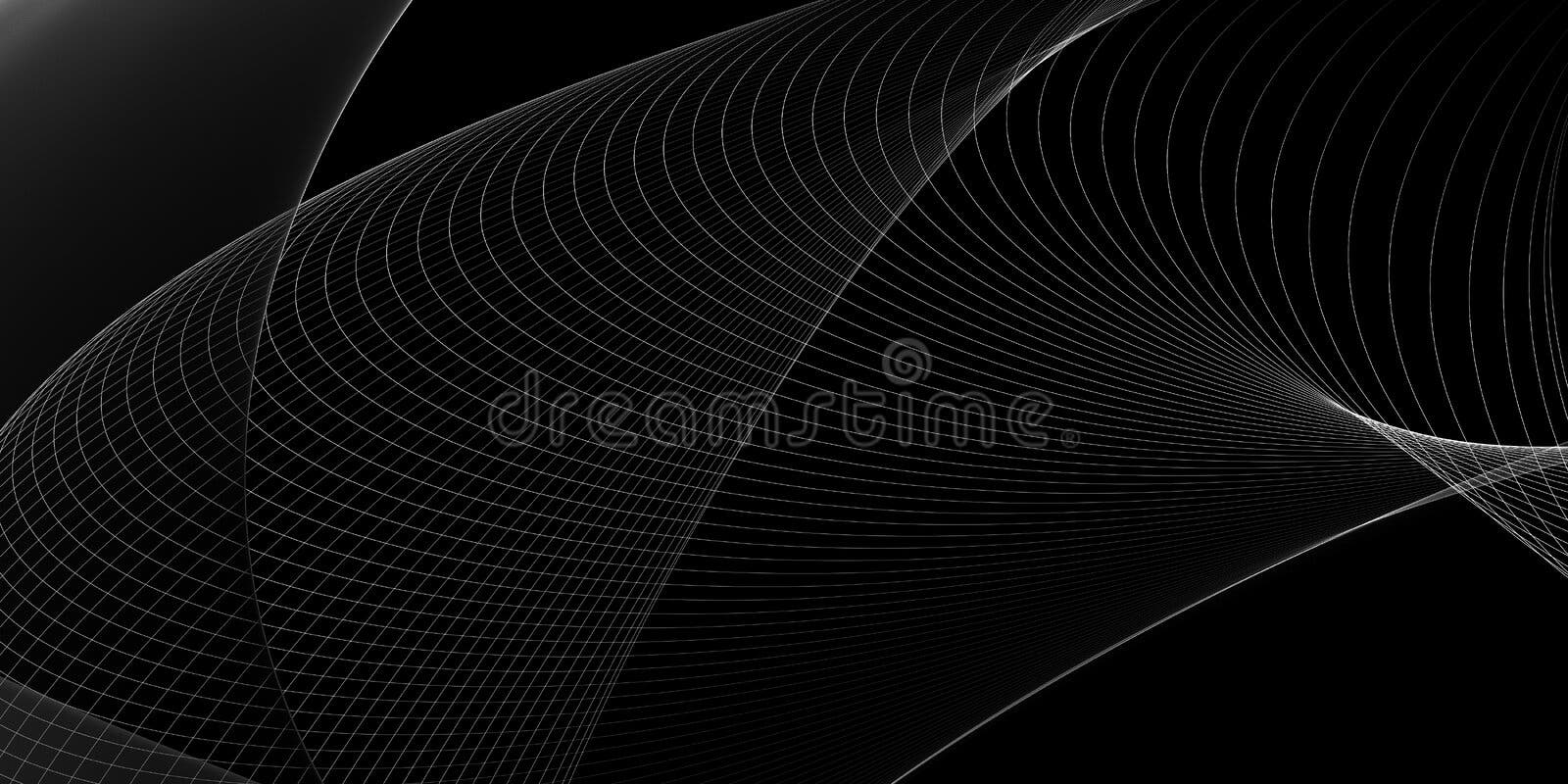 Black Metallic Grid Wave Abstract Background Stock Illustration ...