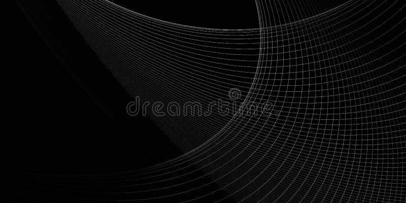 Black Metallic Grid Wave Abstract Background Stock Illustration ...