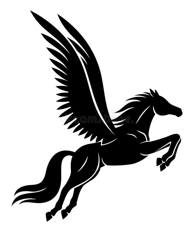 Black Pegasus Stock Illustrations – 1,368 Black Pegasus Stock ...