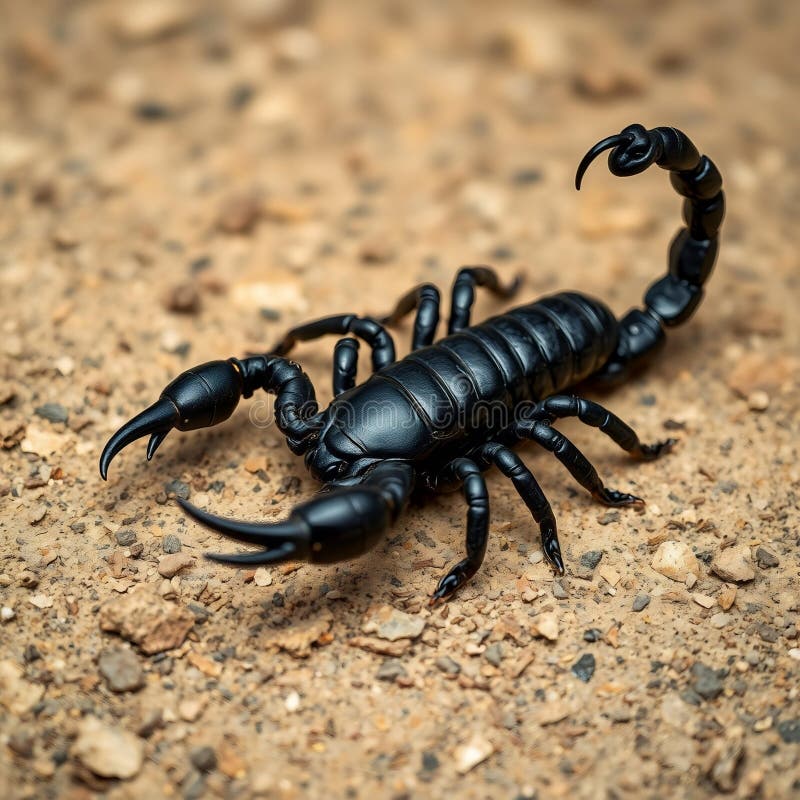A Beautiful Black Scorpion in the Jungle Land Forest Stock Illustration ...