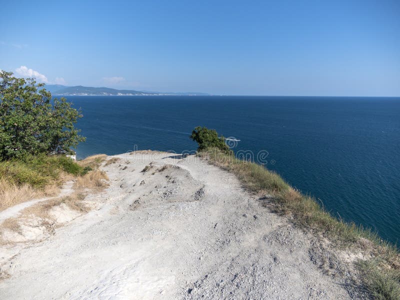 Beautiful Black Sea Coast with Rocks and Plants Stock Photo - Image of ...