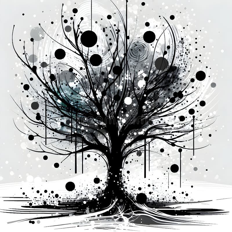 Beautiful Black tree stock illustration. Illustration of brand - 309417551