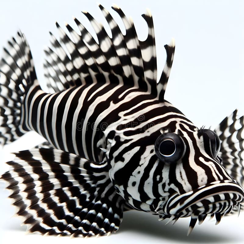 Beautiful Black and White Fish Stock Illustration - Illustration of ...