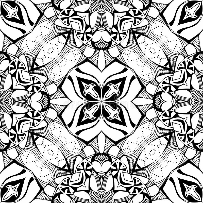 Beautiful Black and White Floral Seamless Pattern. Stock Vector ...