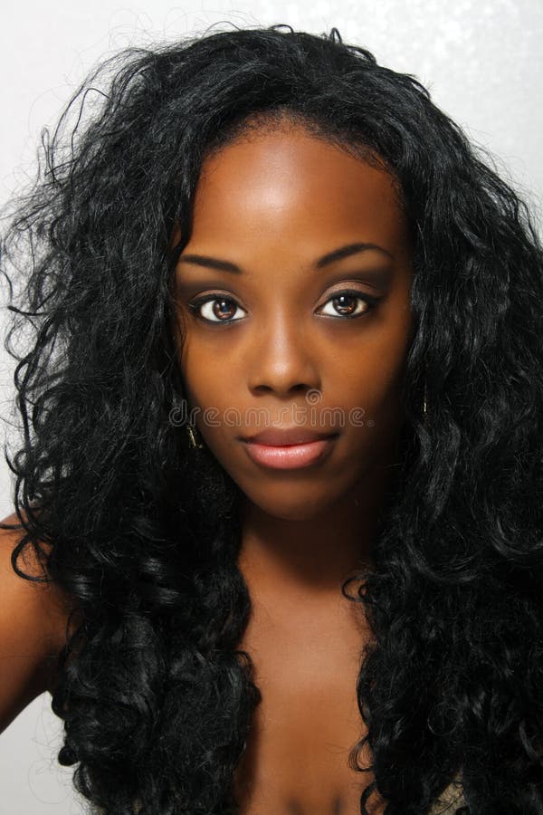 Beautiful Black Woman, Headshot Stock Photo - Image of black, girl ...