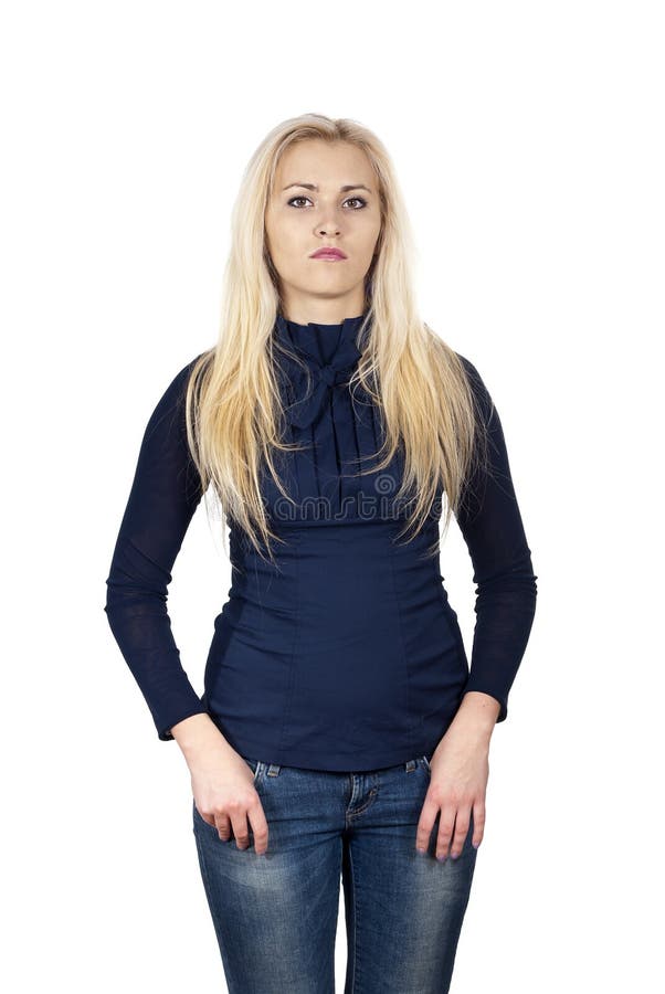 Beautiful Blond Girl Isolated Stock Photo - Image of beauty, people ...