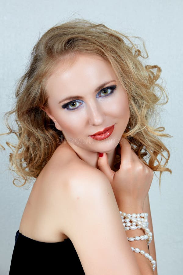 Beautiful blond woman stock photo. Image of portrait, smoky - 6108632