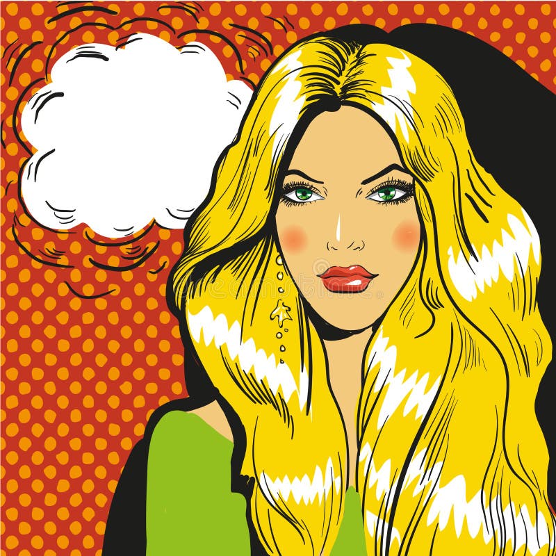 Beautiful Blond Woman Pop Art Comic Vector Stock Vector - Illustration ...