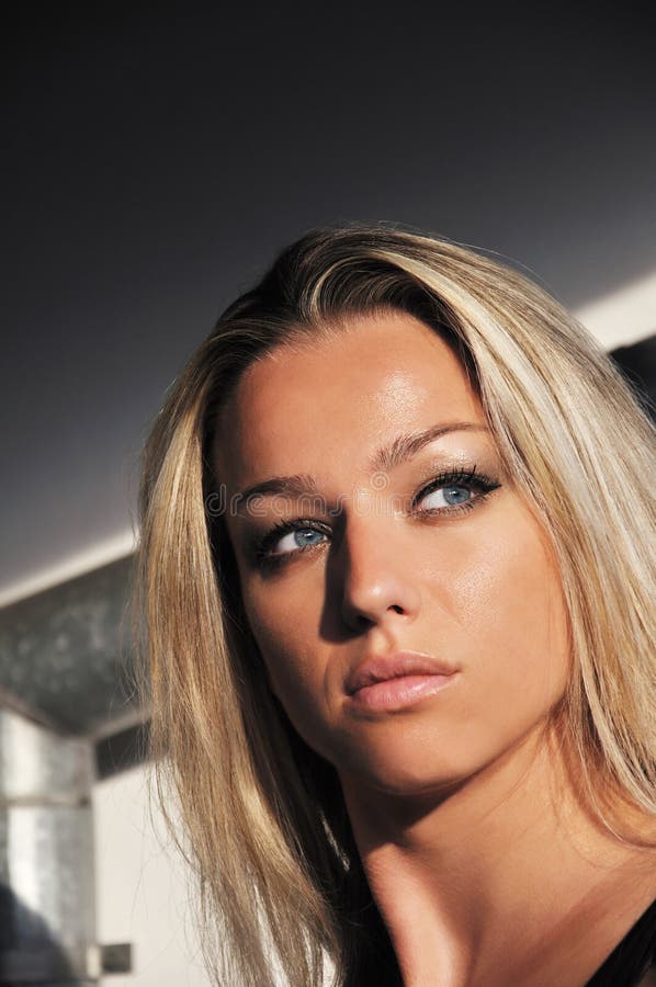Beautiful Blond Woman Portrait Stock Photo - Image of posing, people ...