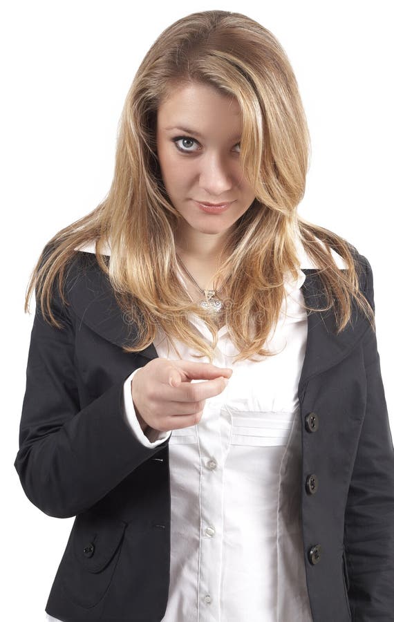 Surprised Businesswoman with Ruler Stock Photo - Image of show ...