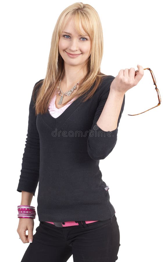 Beautiful Smile from Posh Young Woman in Red Stock Image - Image of ...