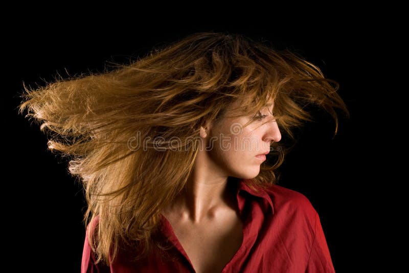 Beautiful Blonde Flipping Hair Stock Image - Image of person, hairstyle ...
