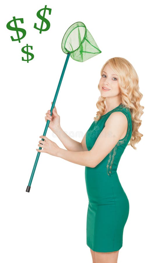 Beautiful Blonde Holds a Net Stock Image - Image of business, casual ...
