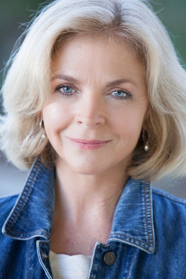 Beautiful Blonde Middle Aged Woman Stock Photo - Image of blonde, happy ...